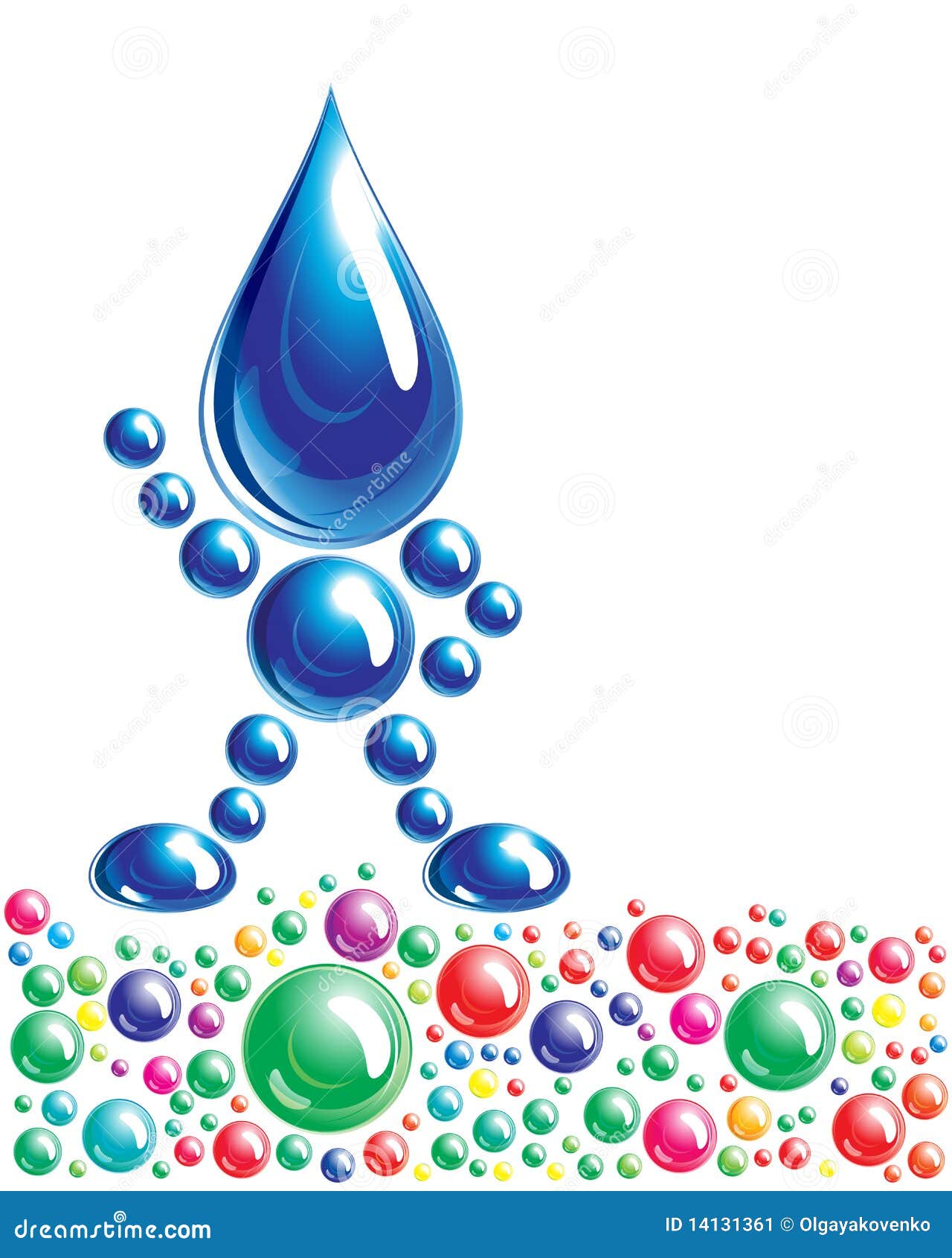 Water man, icon, stock vector. Illustration of painting - 14131361