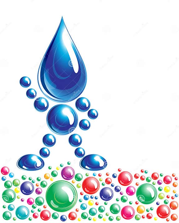 Water man, icon, stock vector. Illustration of painting - 14131361