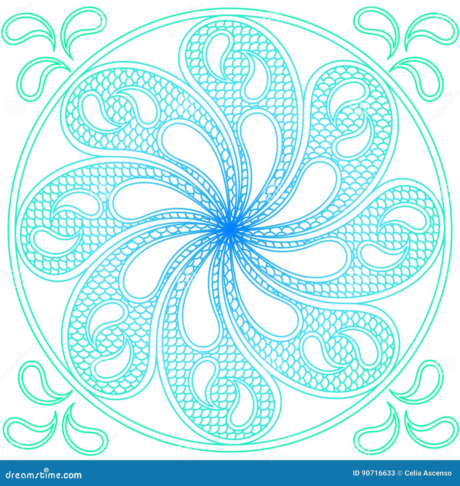Water mandala ornament stock illustration. Illustration of decoration ...