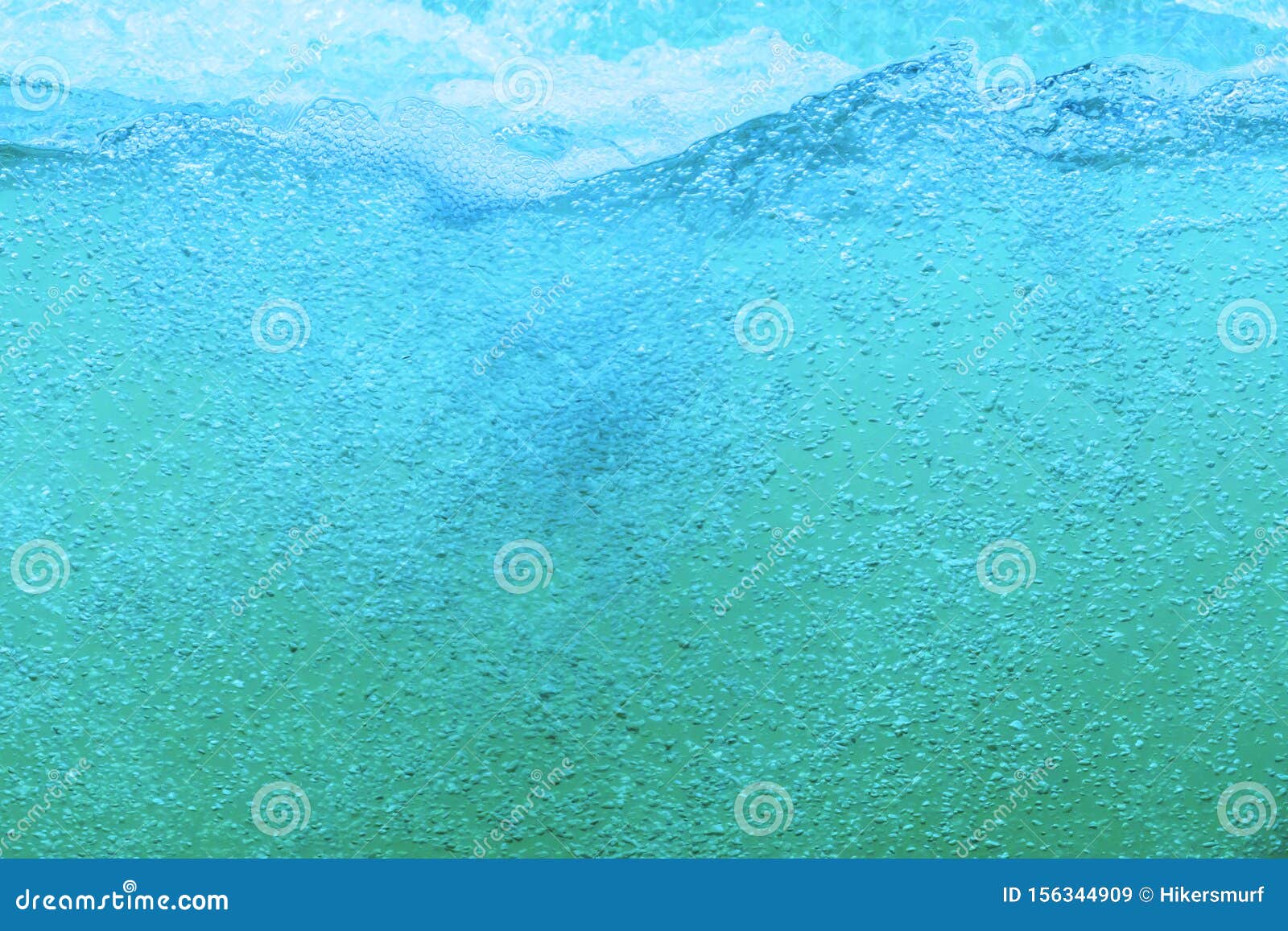 Water with Many Small Water Bubbles, Bubbling in Turquoise Stock Image ...