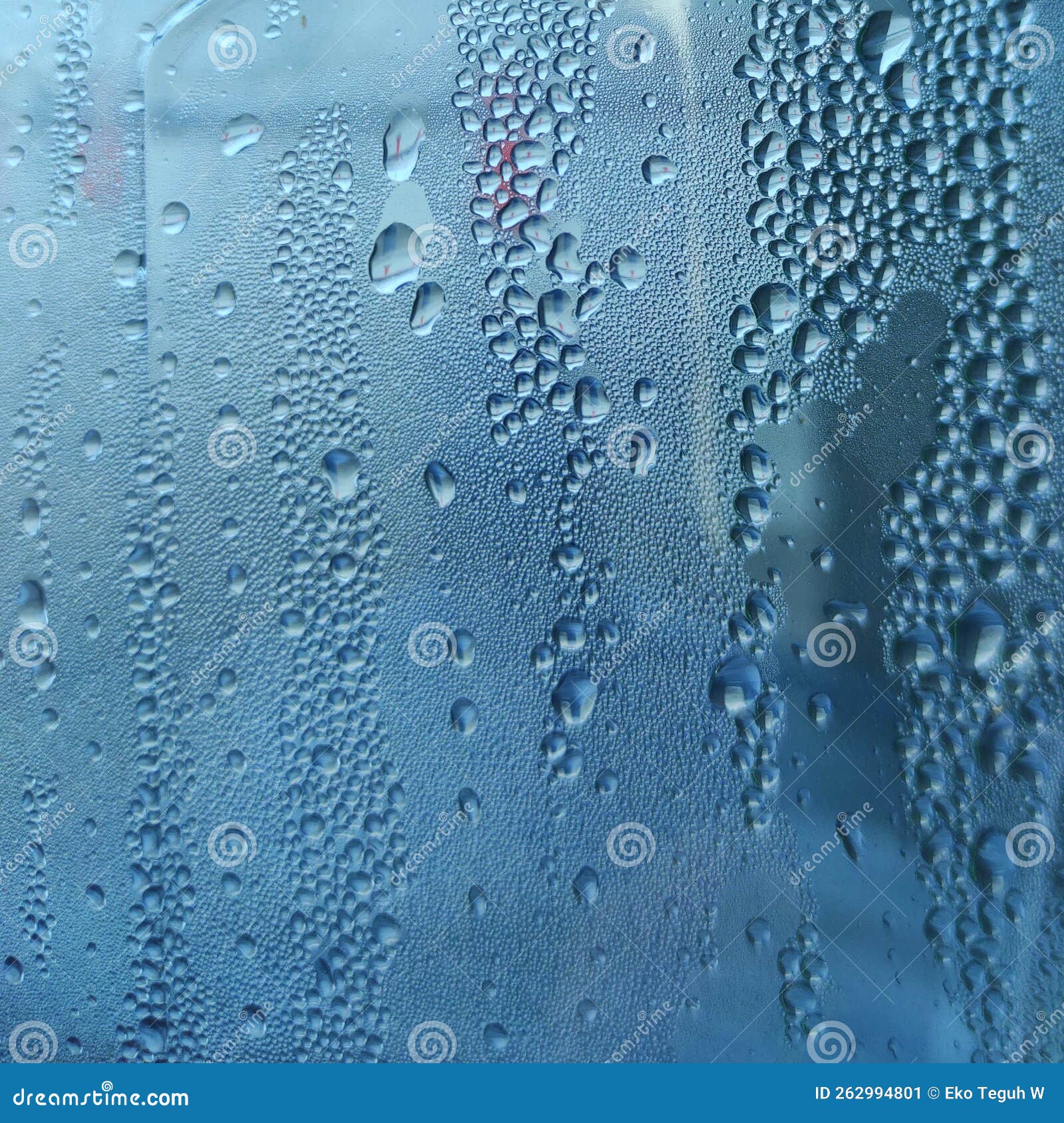 Water Mark on Blue Glass Cool and Rain Stock Image - Image of glass ...