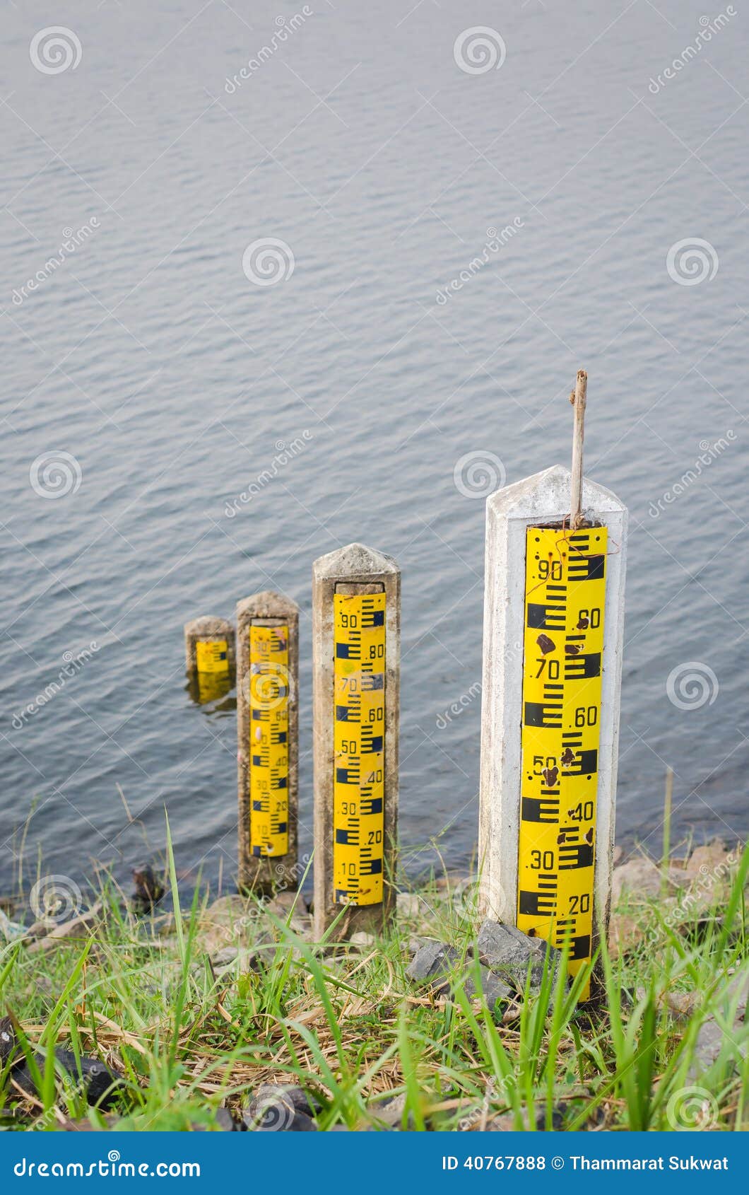 Water measure in the lake stock photo. Image of research - 40767888