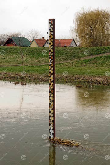 Water Measurement Scale in River Stock Photo - Image of gage, stream ...