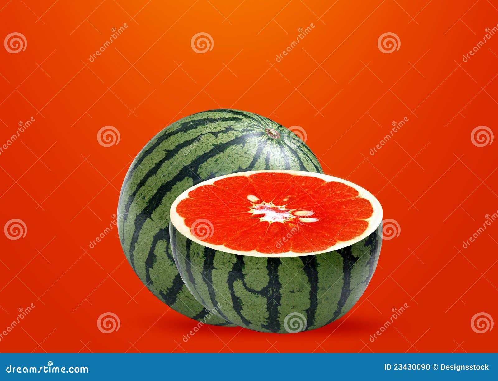 Water Melon and Orange Inside Stock Photo - Image of fruit, food: 23430090