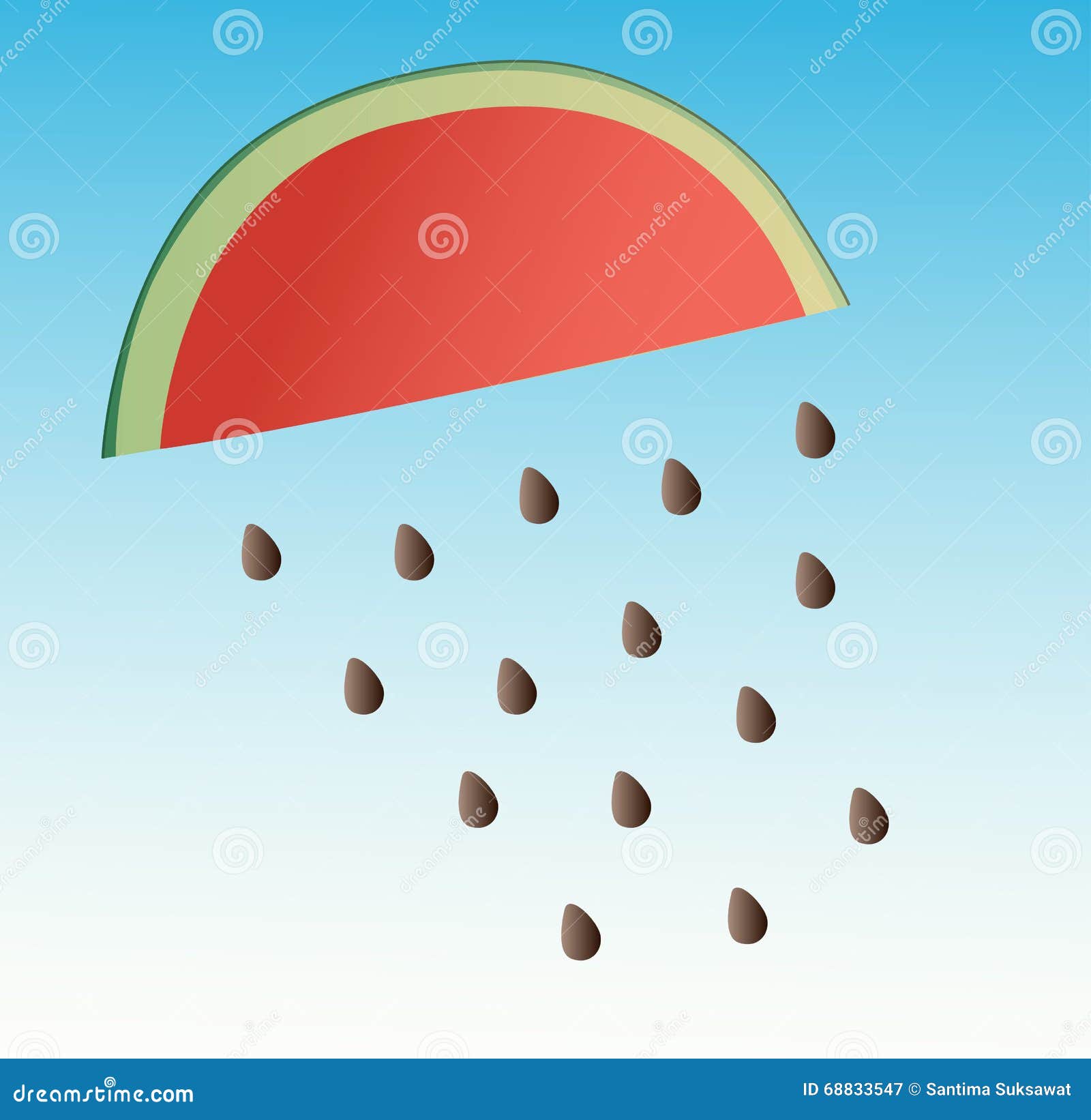Water Melon Raining Background Stock Vector - Illustration of healthy ...