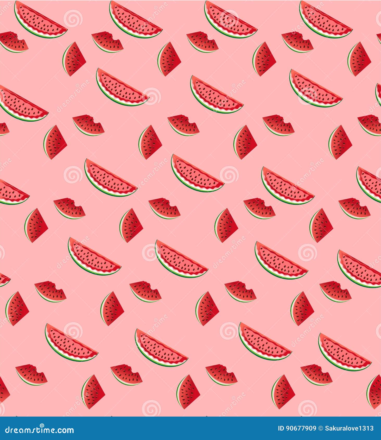 Water Melon Seamless Pattern Striped Stock Illustration - Illustration ...