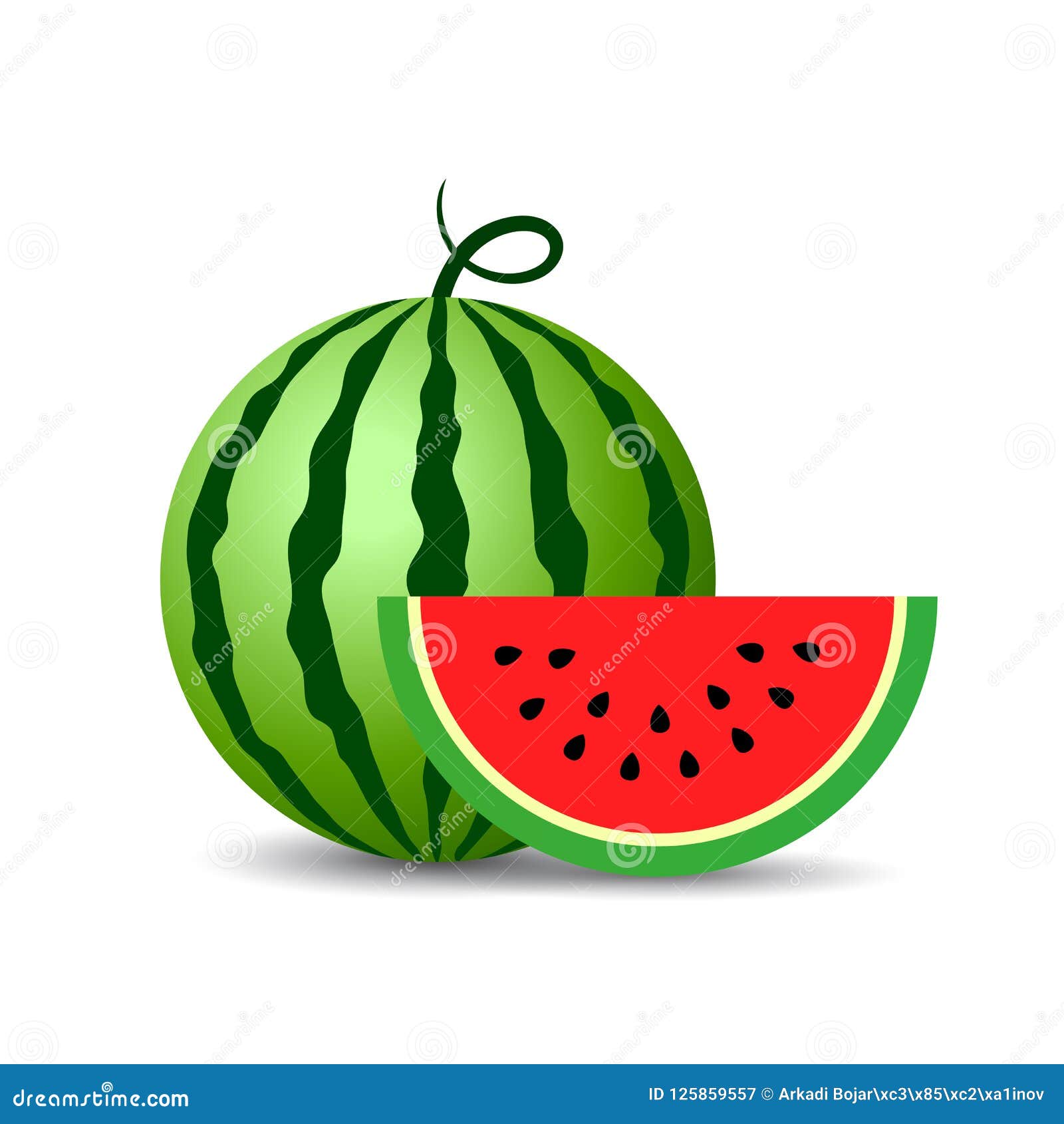 Water melon vector icon stock vector. Illustration of colorful - 125859557