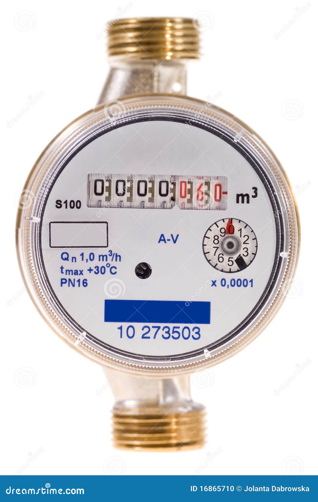 Water meter stock photo. Image of instrument, white, copper - 16865710