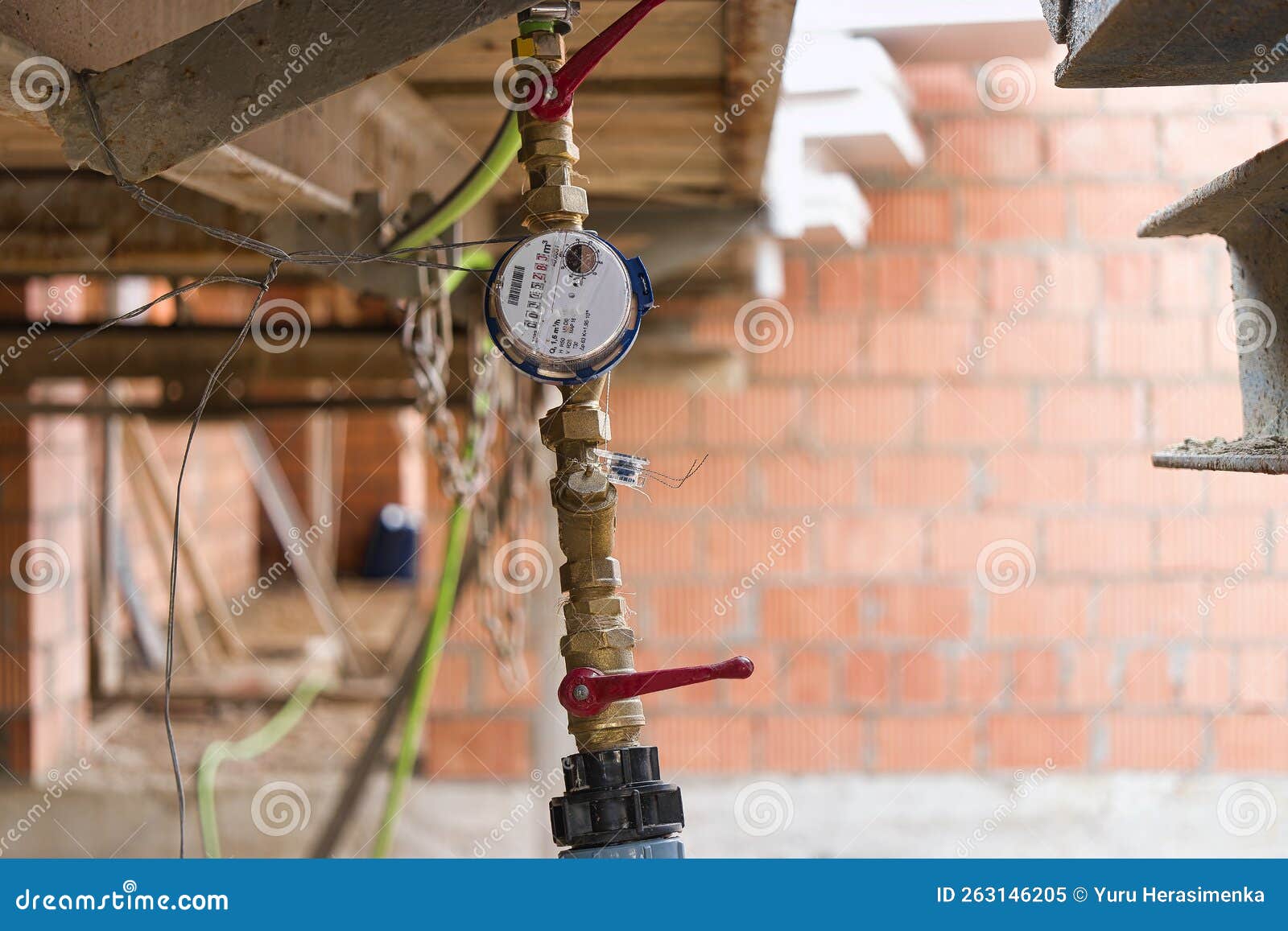 Water Meter at a Construction Site. Provision and Accounting of Water ...