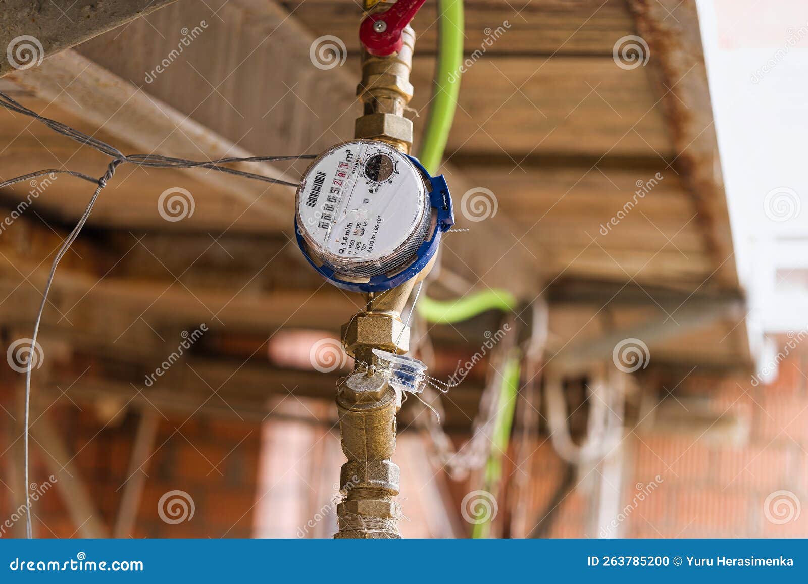 Water Meter at a Construction Site. Provision and Accounting of Water ...