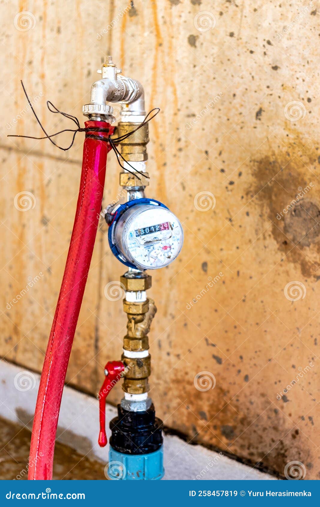 Water Meter at a Construction Site. Provision and Accounting of Water ...