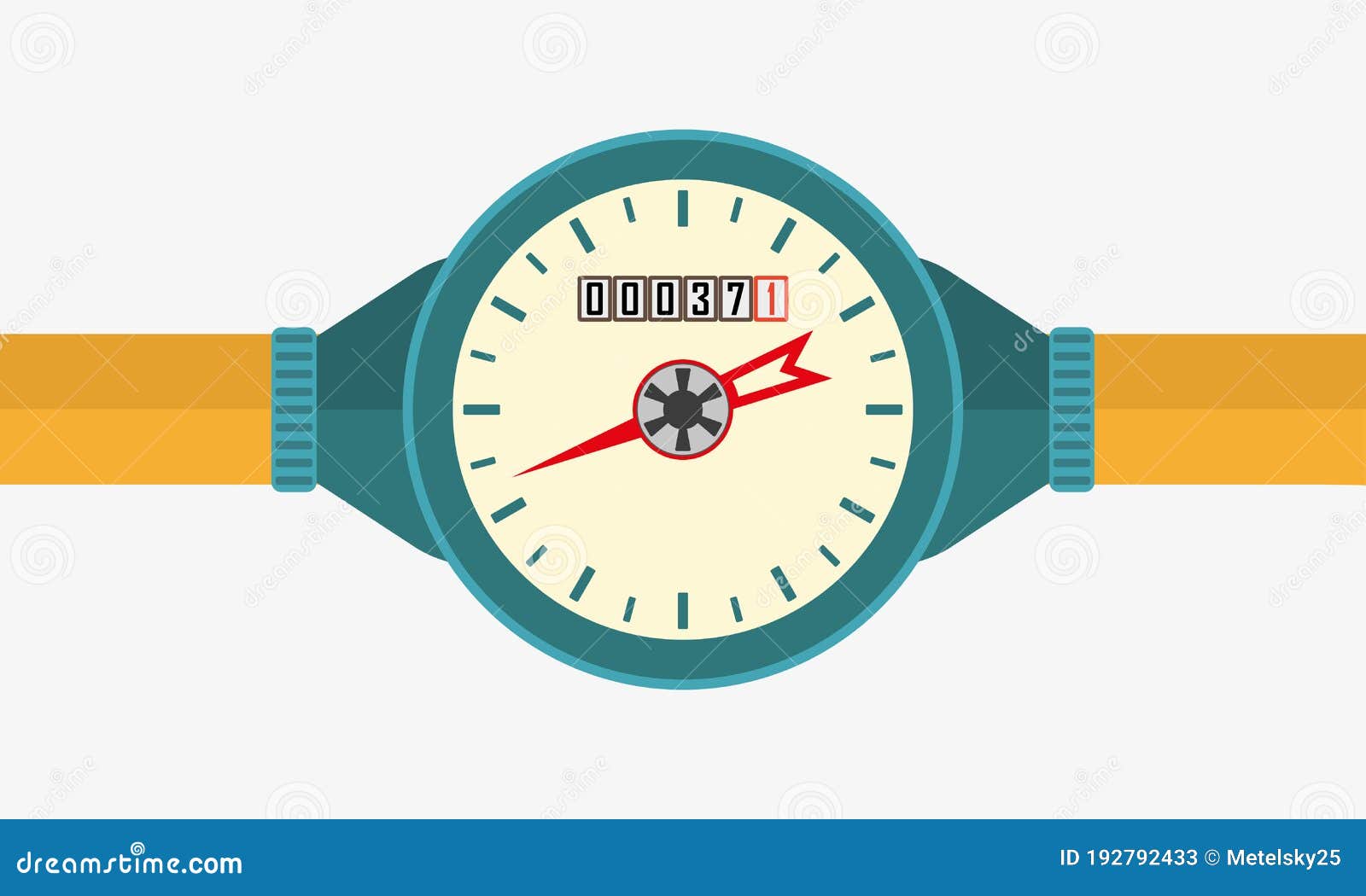 Water Meter or Counter with Pipe. Vector Illustration Stock Vector ...