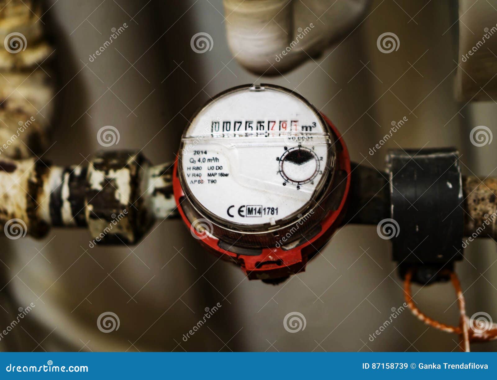 Water Meter Fitted To the Mains System Apartment. Industry Concept ...