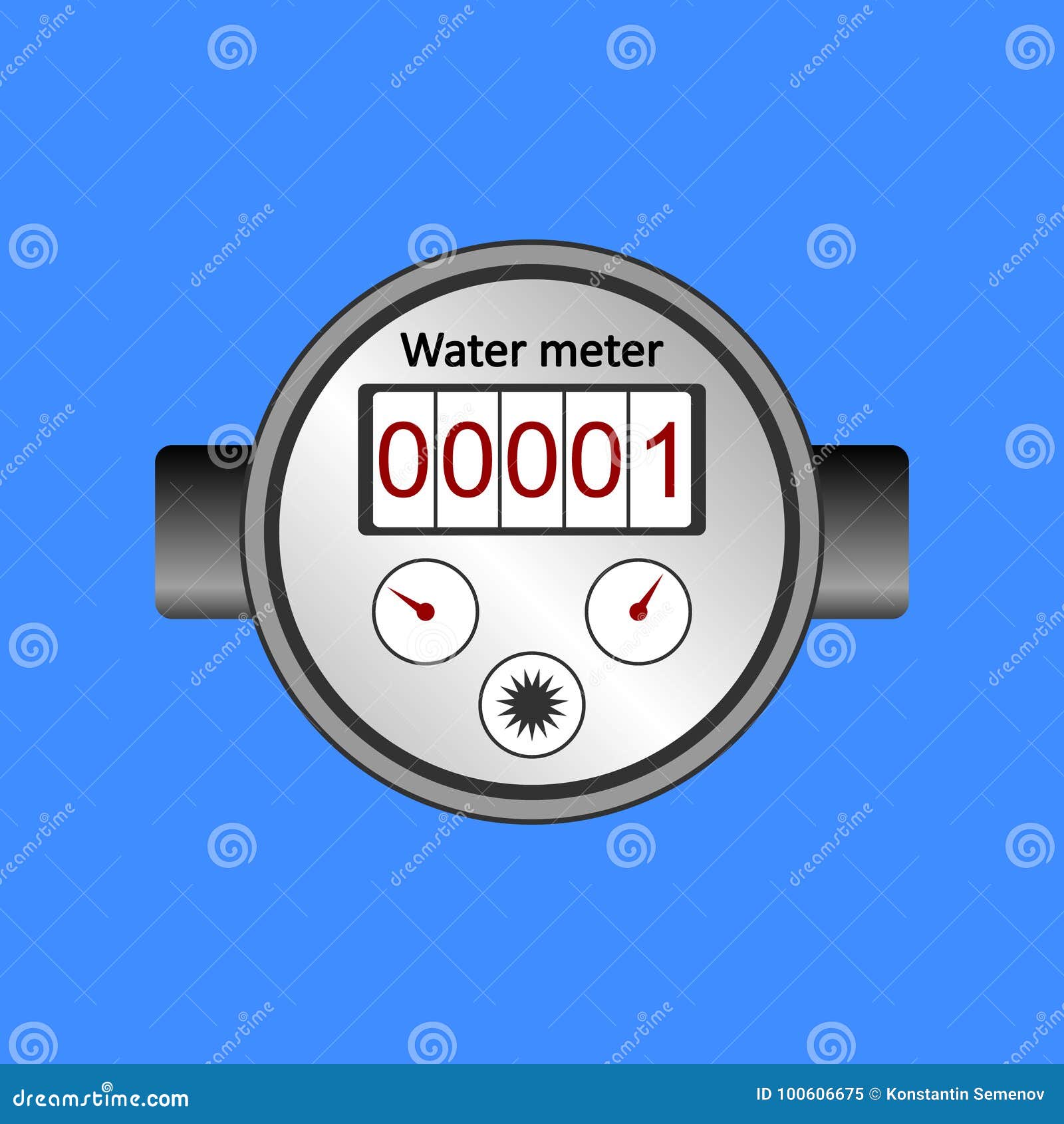 Water meter icon. stock illustration. Illustration of industry - 100606675