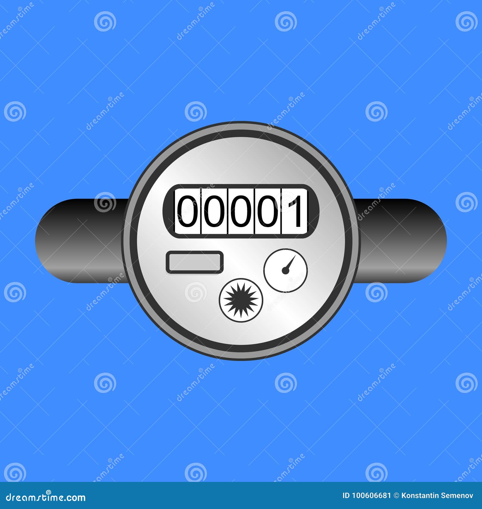 Water meter icon. stock illustration. Illustration of pressure - 100606681