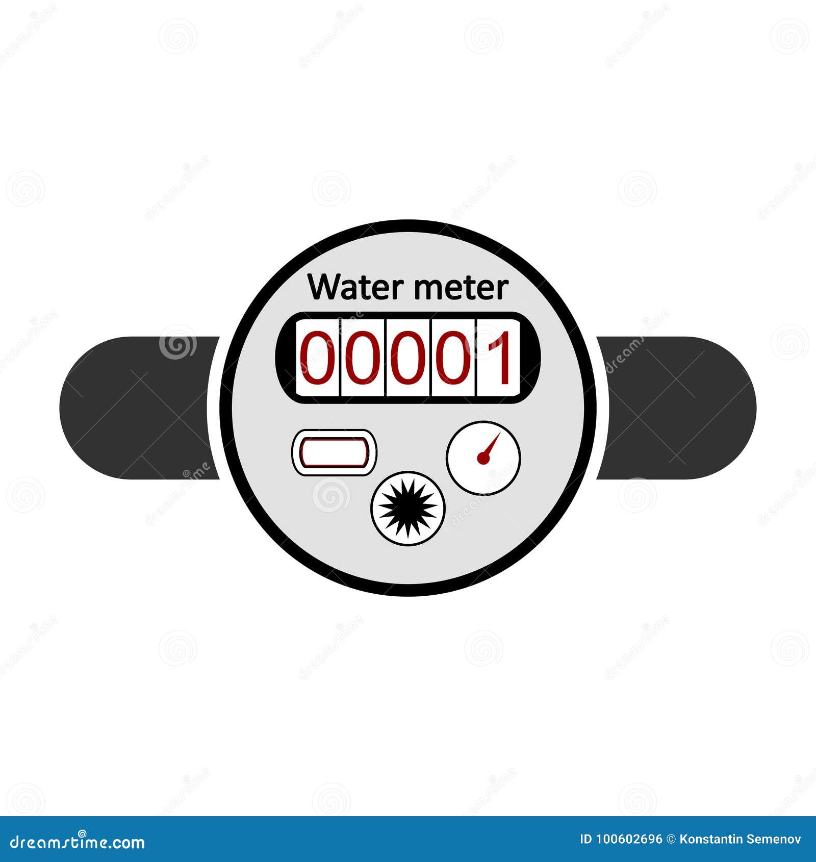 Water meter icon. stock illustration. Illustration of consumption ...