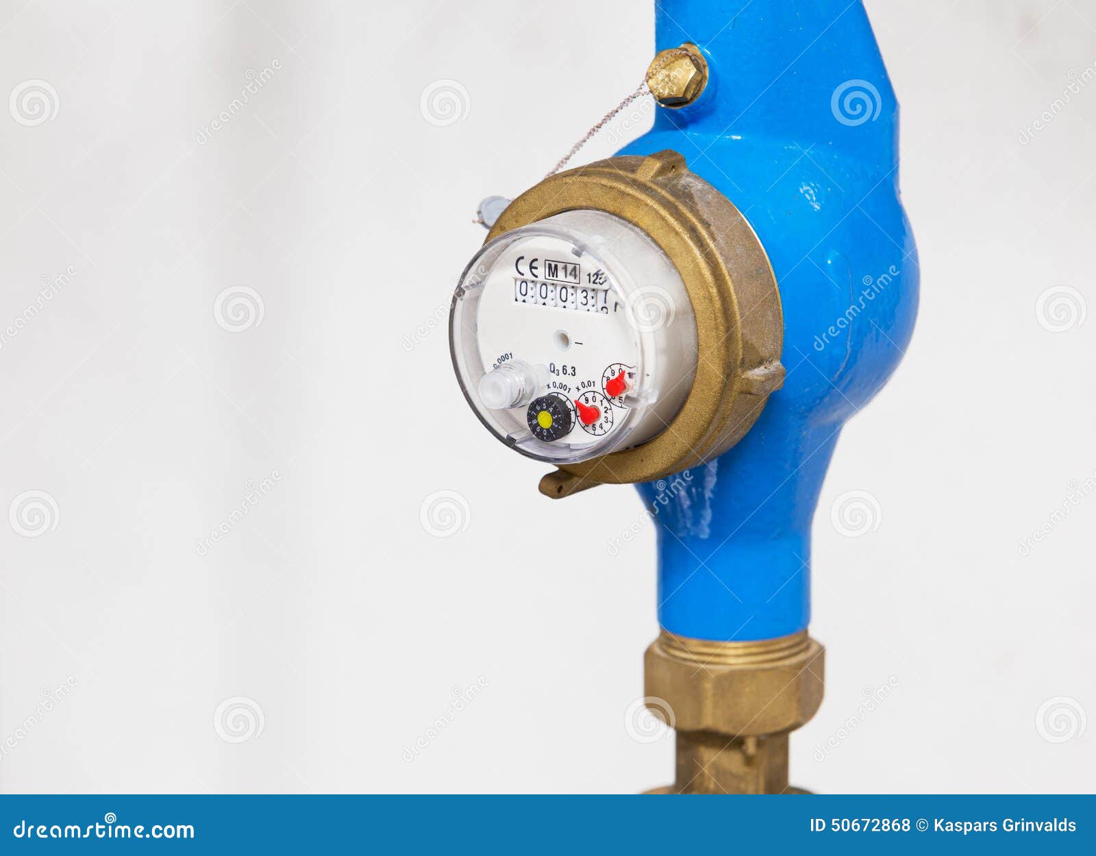 Water meter stock photo. Image of plumbing, blue, symbol - 50672868