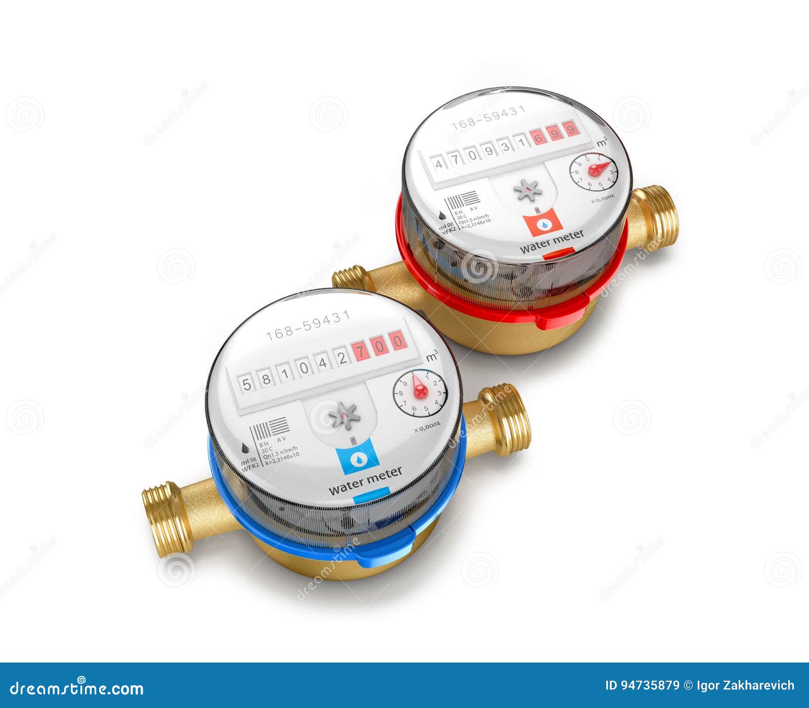 Water Meter Isolated on White Background. Stock Illustration ...