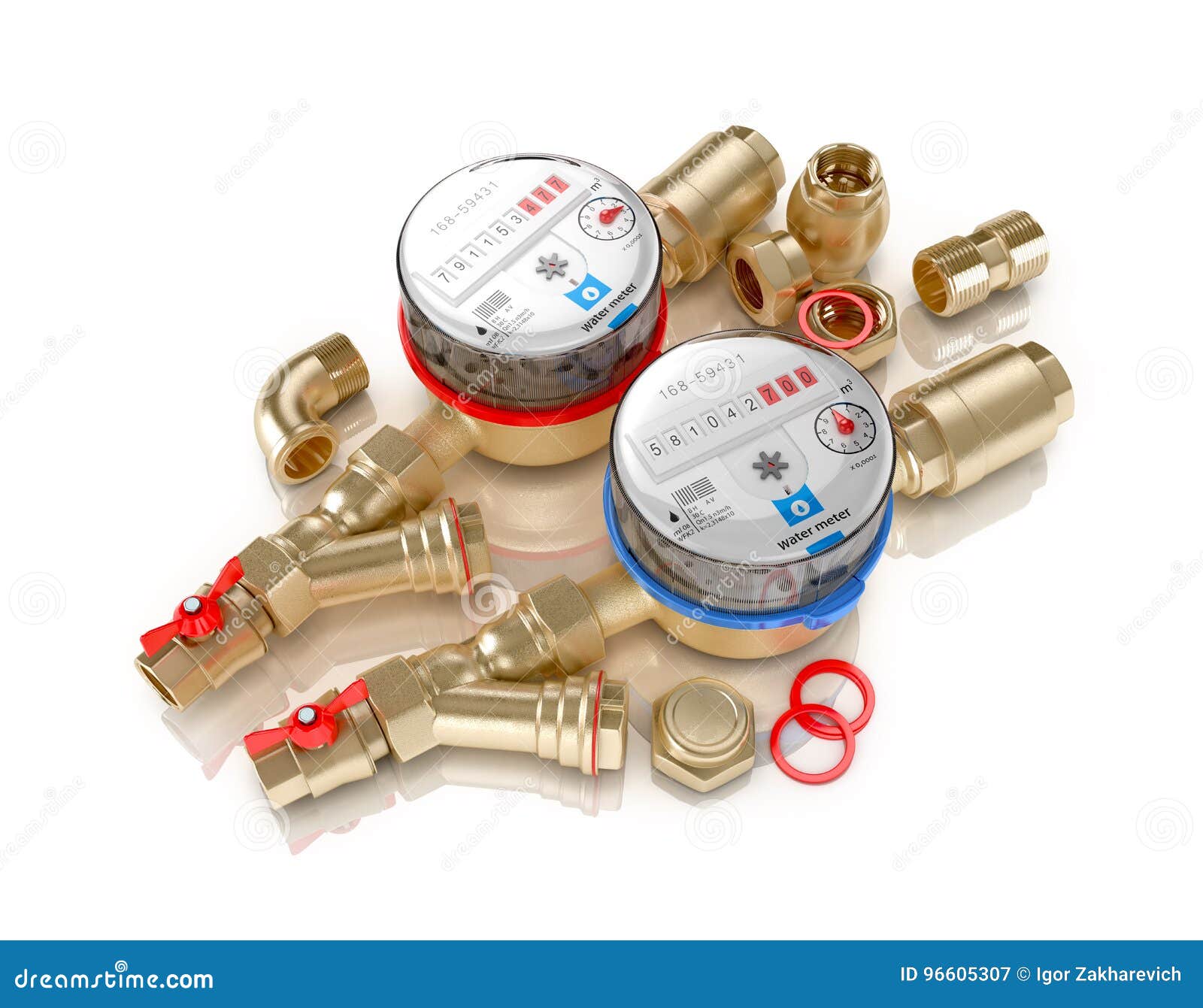 Water Meter Isolated on White Background. Stock Illustration ...