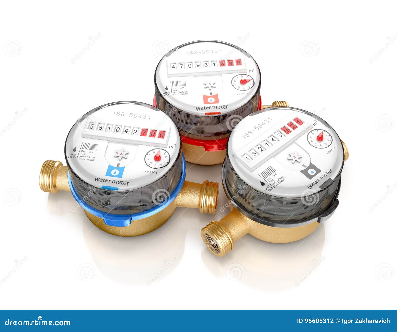 Water Meter Isolated on White Background. Stock Illustration ...