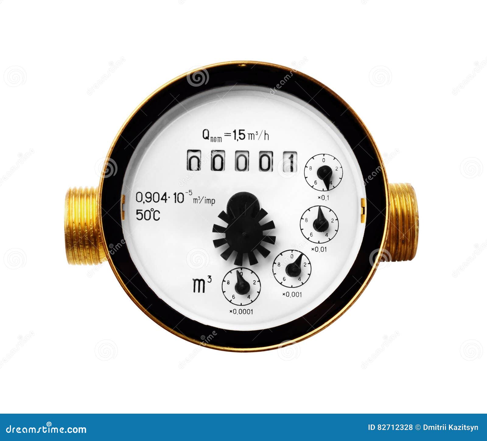 Water Meter Isolated on White Stock Photo - Image of technology, home ...