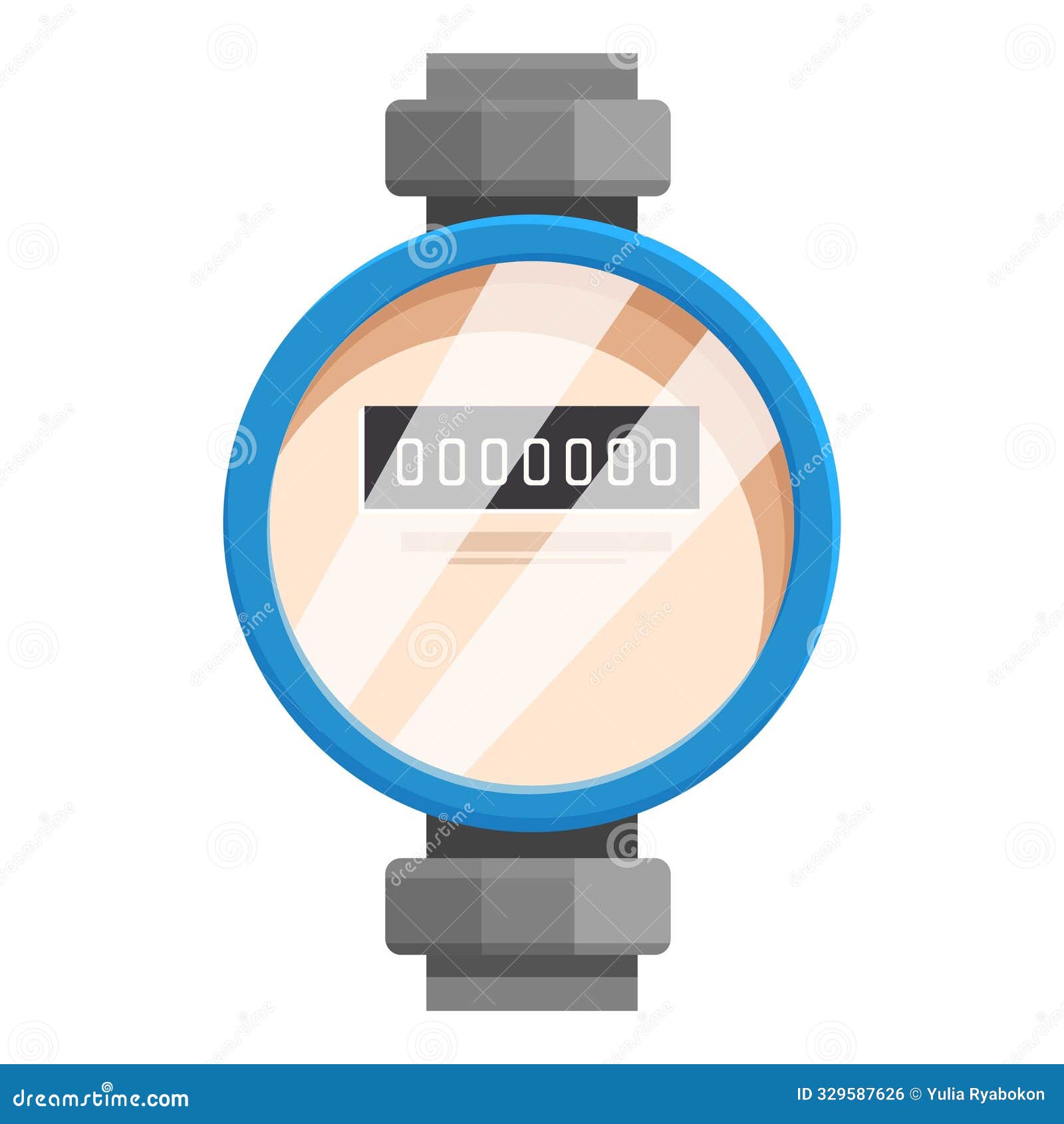 Water Meter Measuring Water Consumption in Cubic Meters Stock Vector ...
