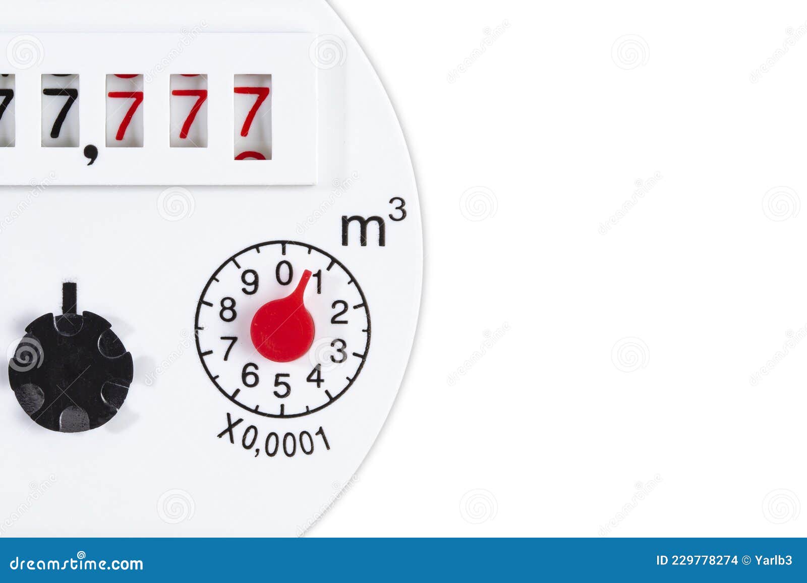 Water Meter Panel with Numbers 7777, Concept of Accounting or Utility ...