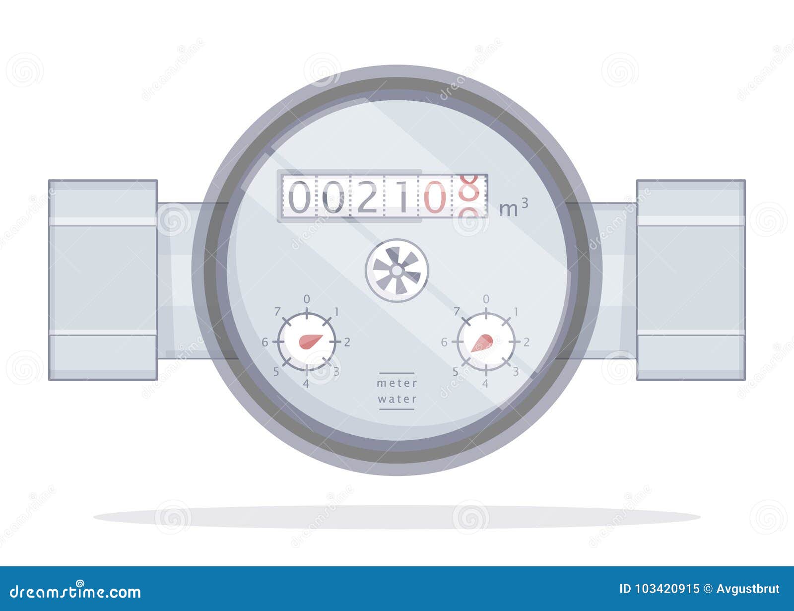 Water meter. stock vector. Illustration of piping, fitting - 103420915