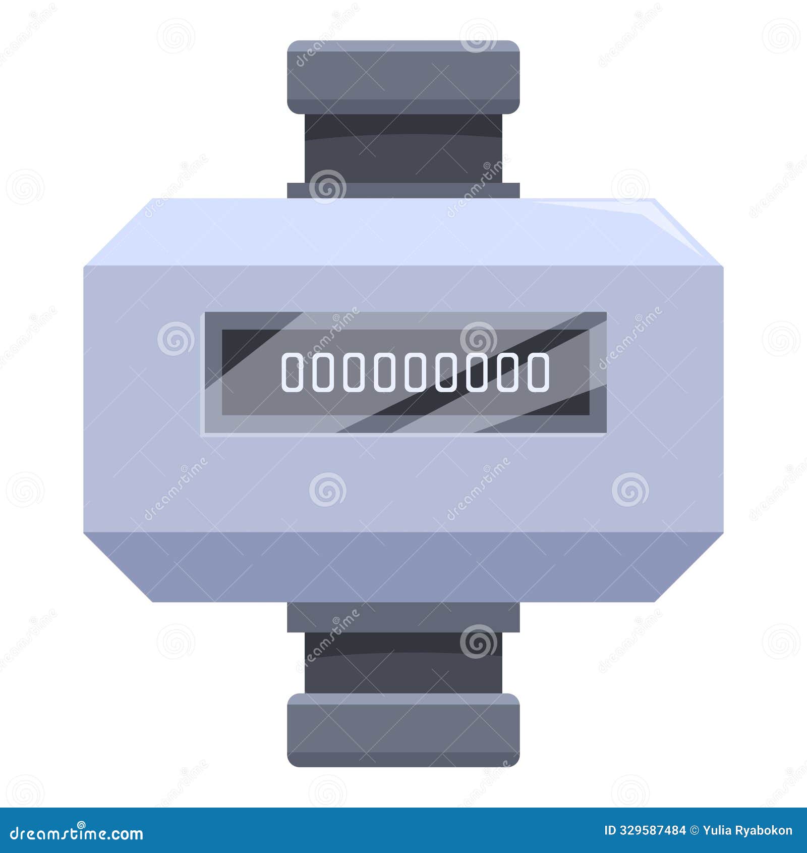Water Meter Showing Zero Consumption Icon Cartoon Style Stock Vector ...