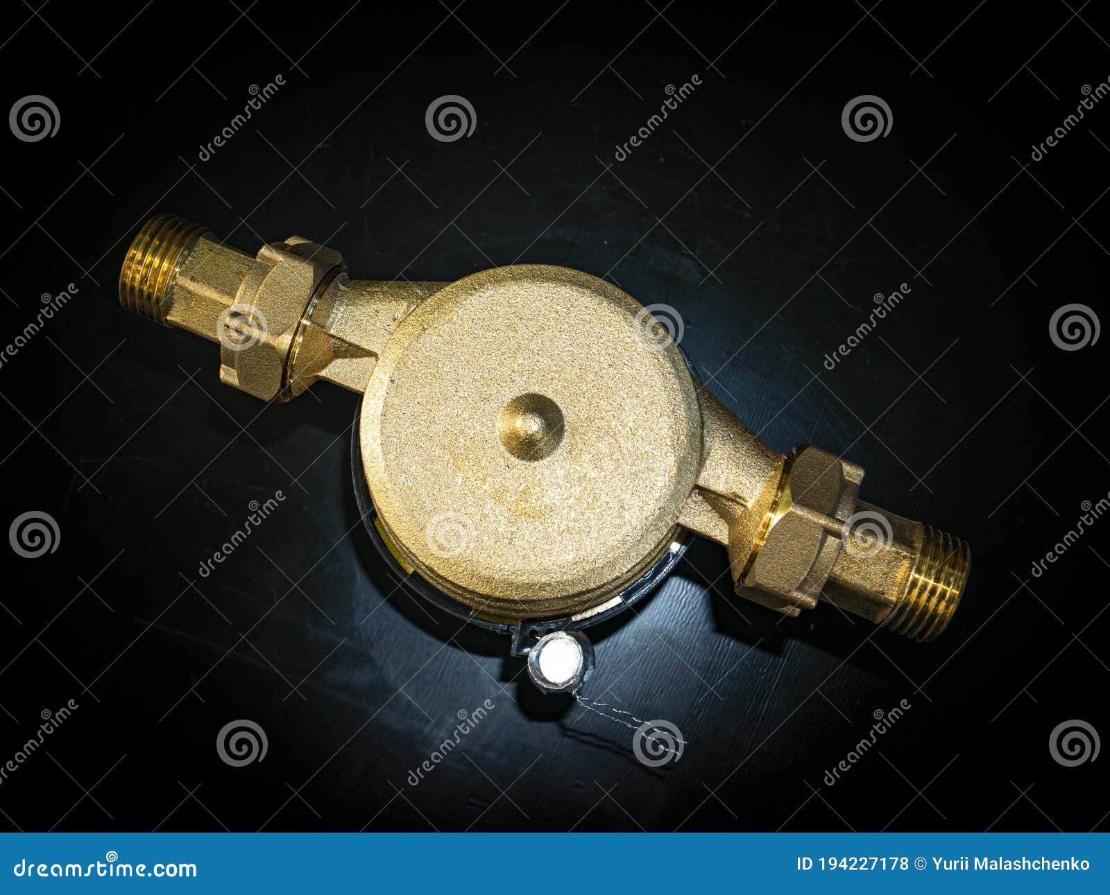Water Meter with Threaded Connection for Nuts Stock Photo - Image of ...
