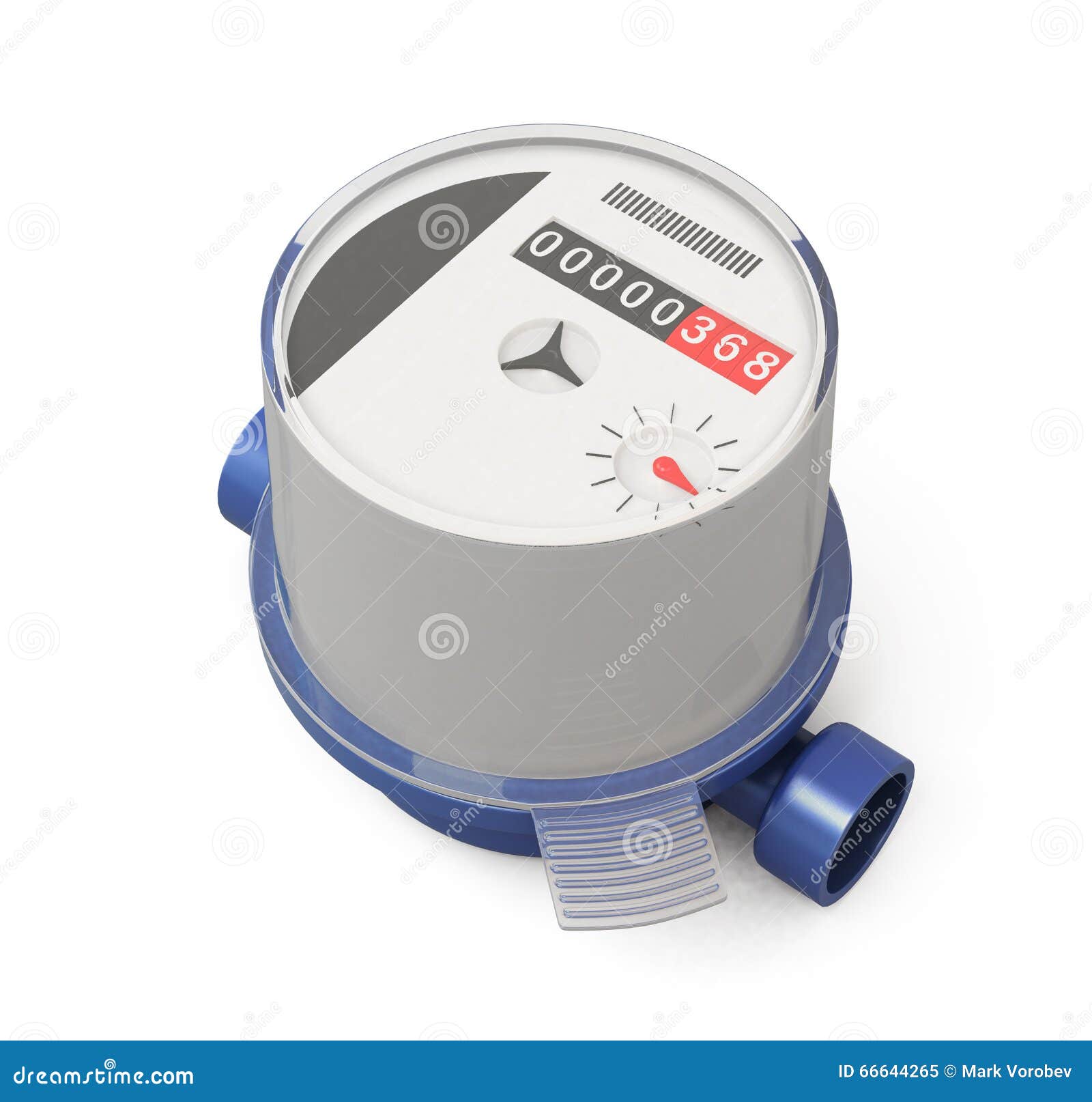 Water meter on a white stock illustration. Illustration of gage - 66644265