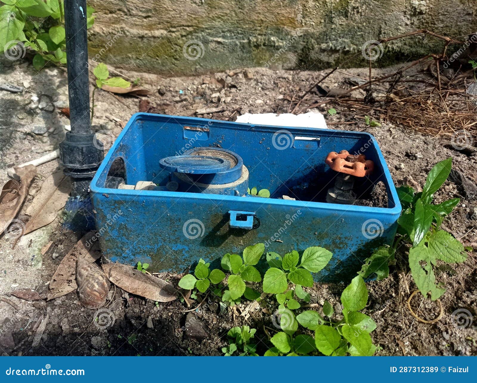 A Water Meter Whose Cover Has Been Damaged Stock Image - Image of ...