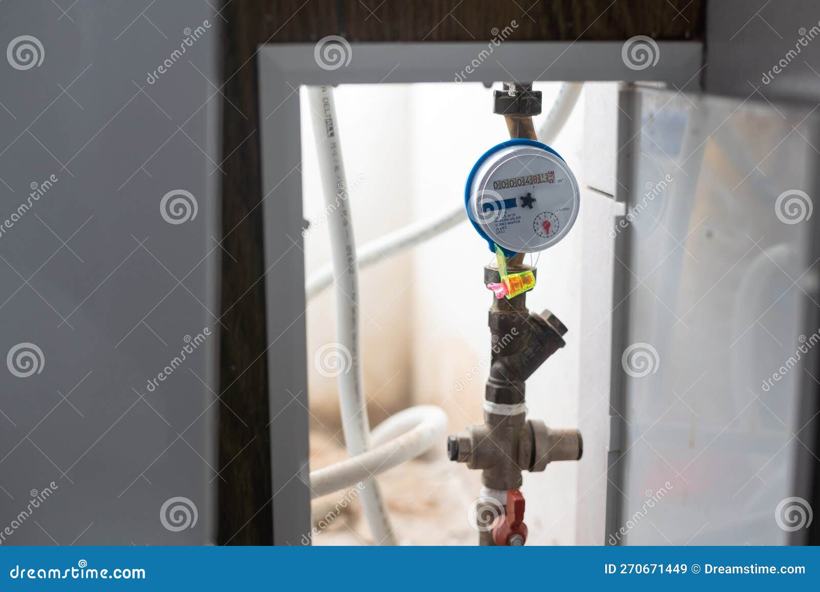 Water Meters Installed on the Pipe and Sealed. Stock Image - Image of ...