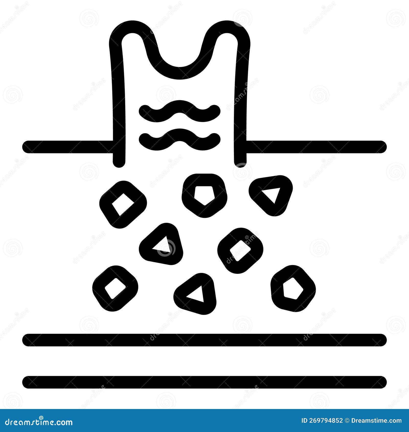 Water Microplastics Pollution Icon Outline Vector. Ground Food Stock ...