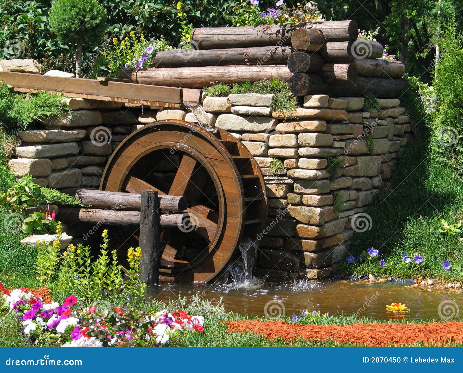 Water mill stock photo. Image of water, garden, summer - 2070450