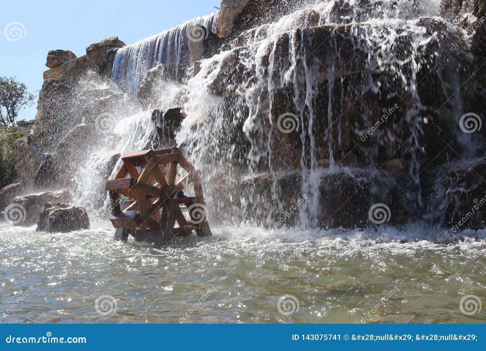 Water Mill in Artificial Pool Stock Image - Image of outdoors ...