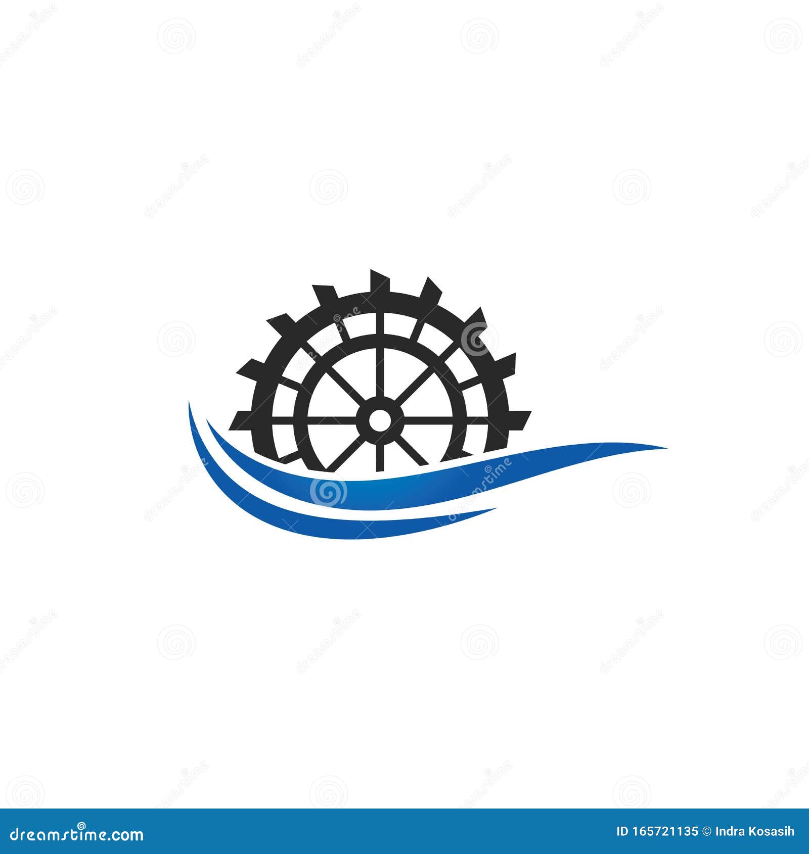 Water Mill Logo Vector Icon Concept Illustration Stock Vector