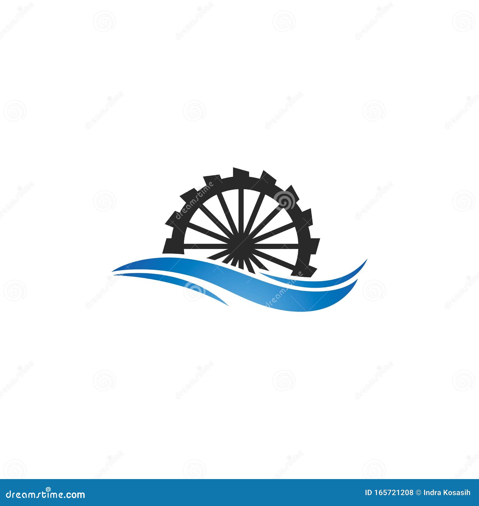Water Mill Logo Vector Icon Concept Illustration Stock Vector