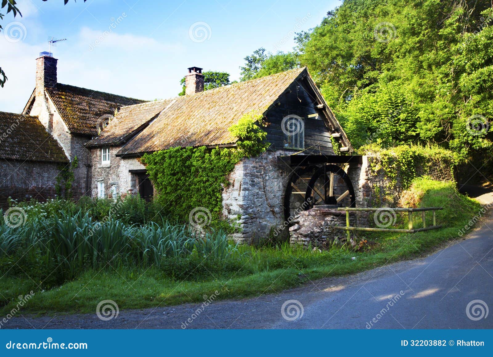 Water Mill stock photo. Image of rustic, farm, landscape - 32203882