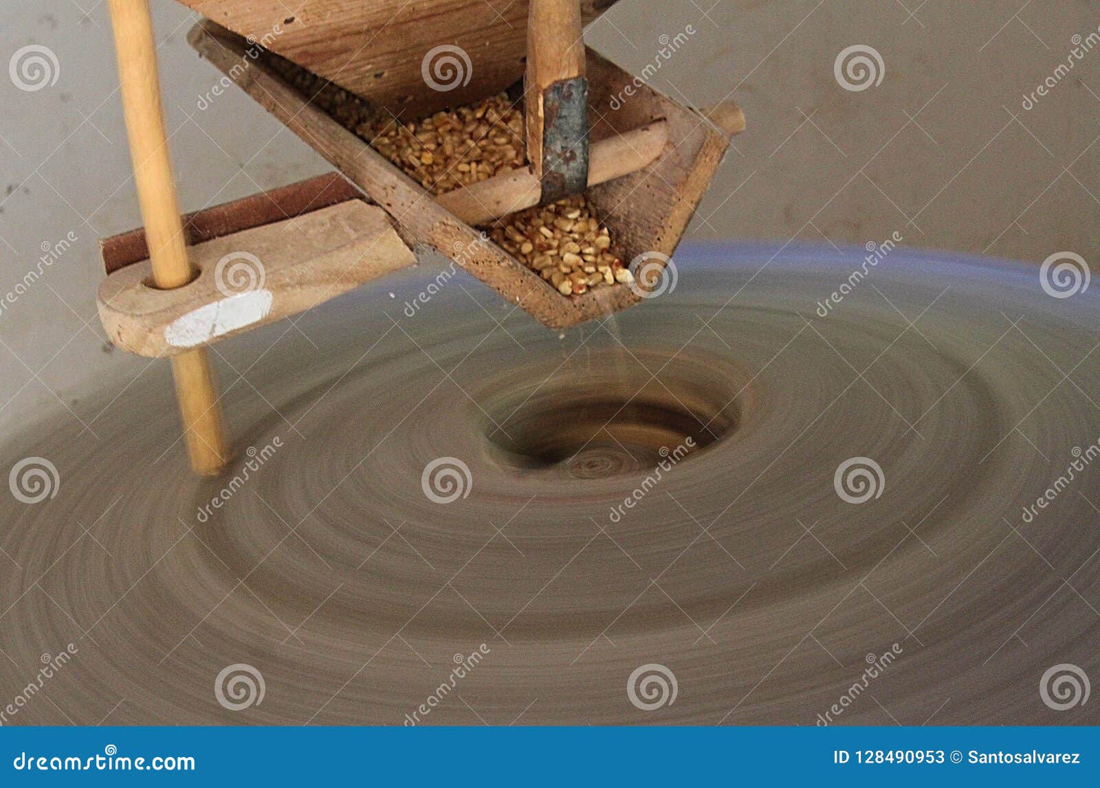 Water mill grinding stock image. Image of retro, work - 128490953