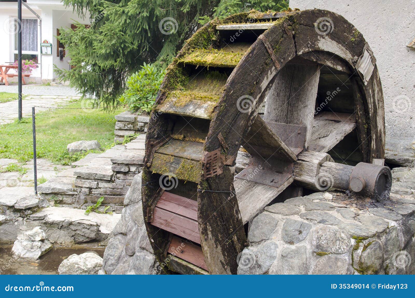Water mill wheel stock photo. Image of flowing, technology - 35349014