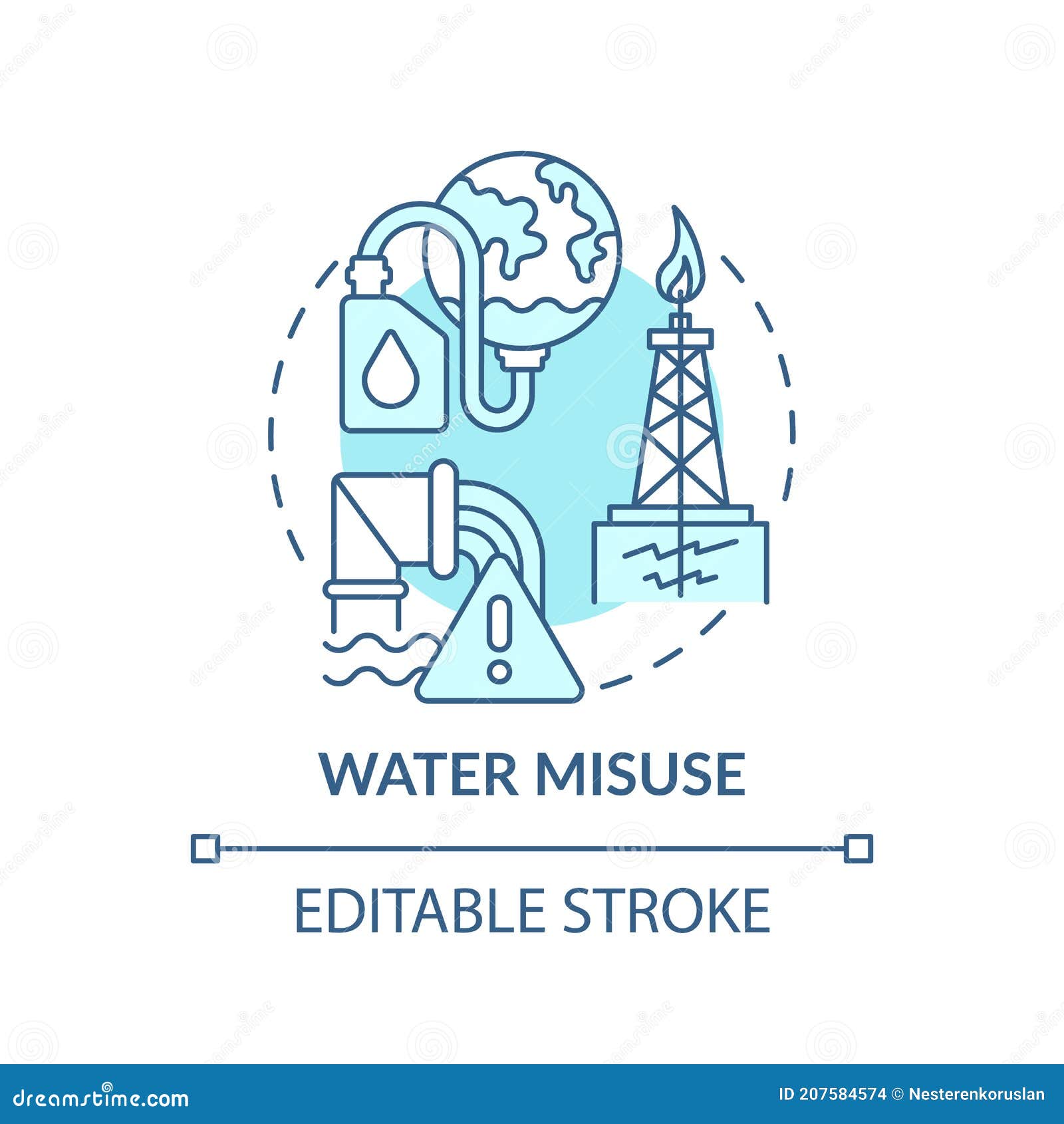 Water Misuse Concept Icon Royalty-Free Illustration | CartoonDealer.com ...