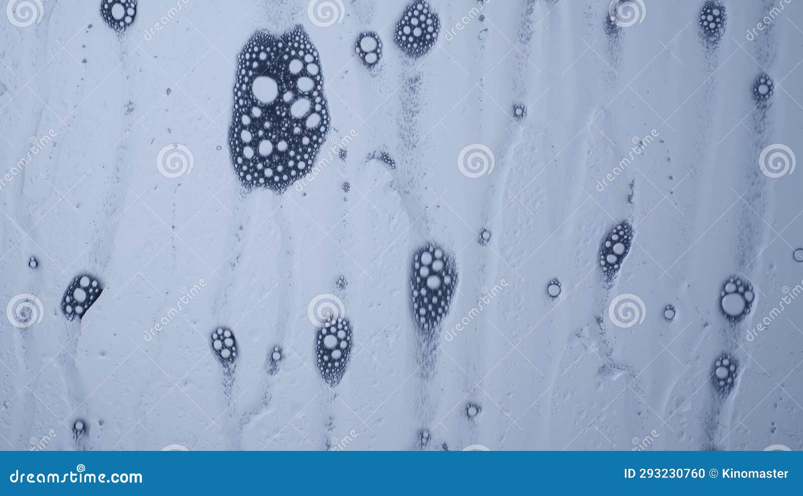 White Foam Bubbles Falling Flowing Down by Surface Creating Rainy ...