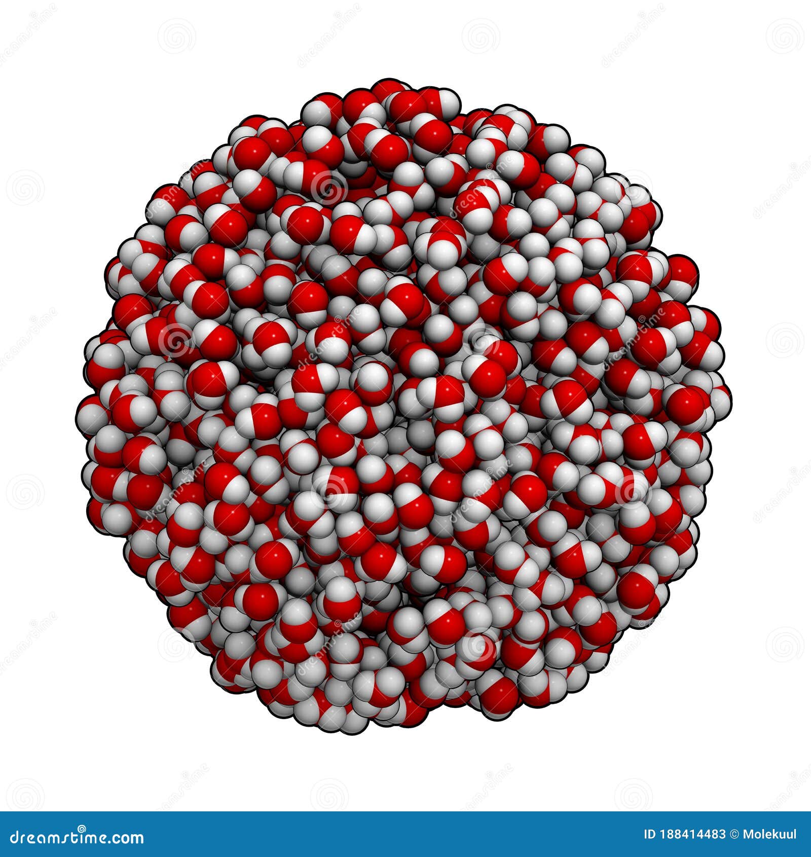 Water. Model Of The Molecular Composition Of Water In The Liquid State ...