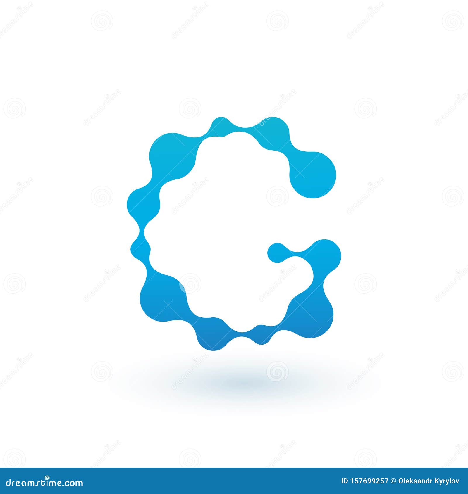 Water Molecular Initial Letter G Logo Design, Fluid Liquid Design ...