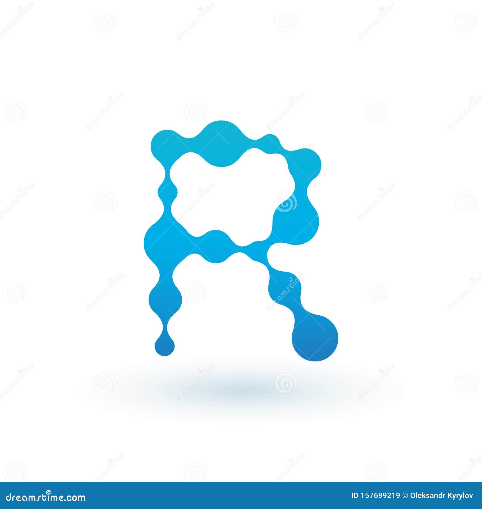 Water Molecular Initial Letter R Logo Design, Fluid Liquid Design ...