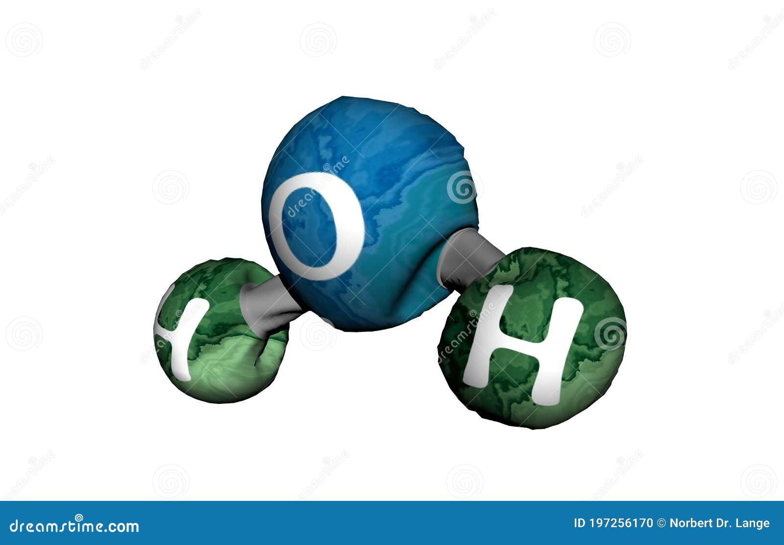 Water molecular model stock illustration. Illustration of chemistry ...