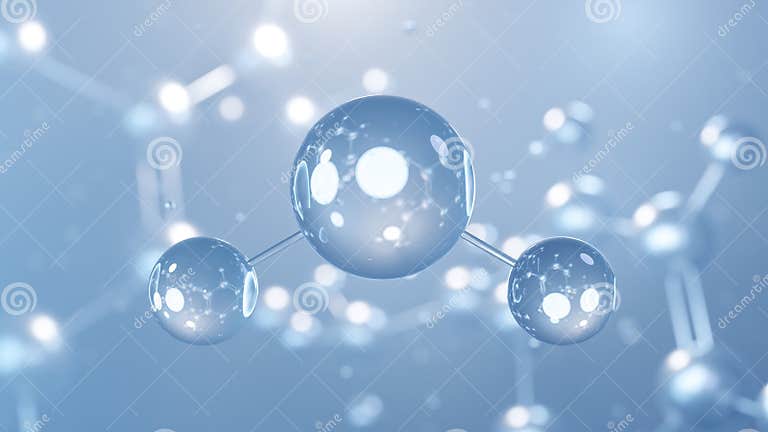 Water Molecular Structure 3d, Flat Model, Polar Inorganic Compound ...