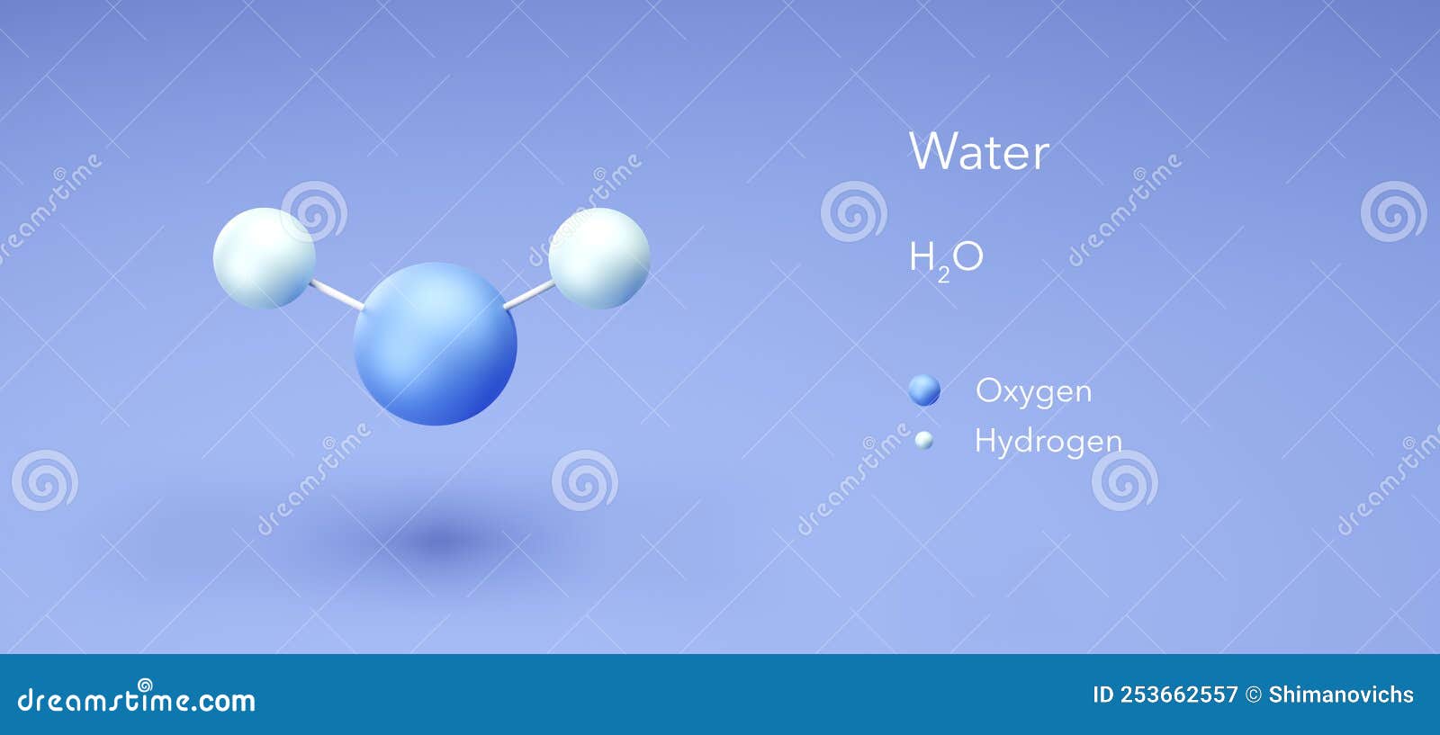 Water, Molecular Structures, 3d Rendering, Structural Chemical Formula ...