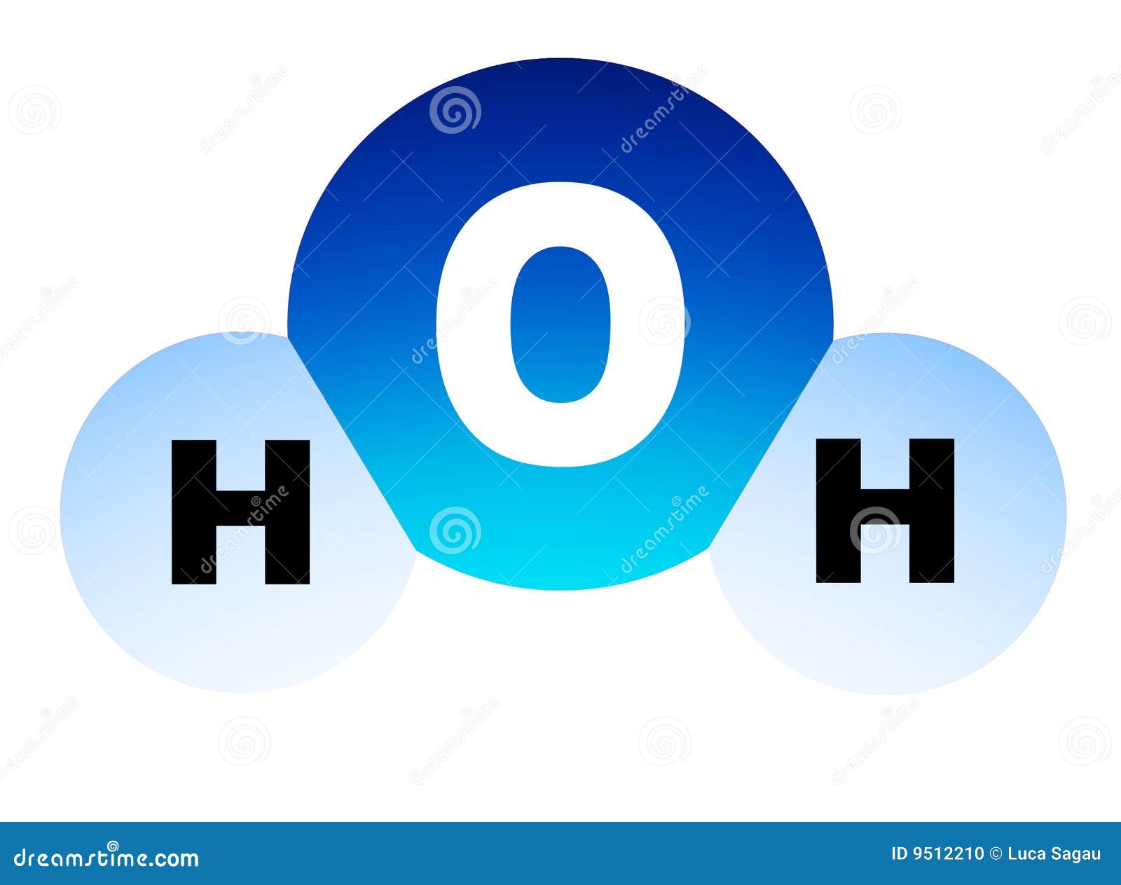 H2O Water Molecule Model And Chemical Formula Vector Illustration ...